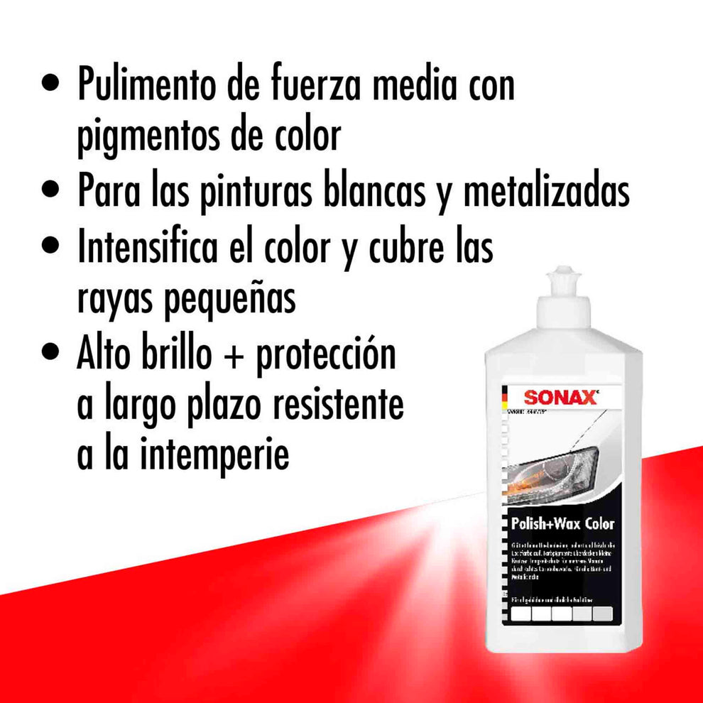 Sonax Polish & Wax Color Blanco 500 ml Abrillantador Automotriz ...